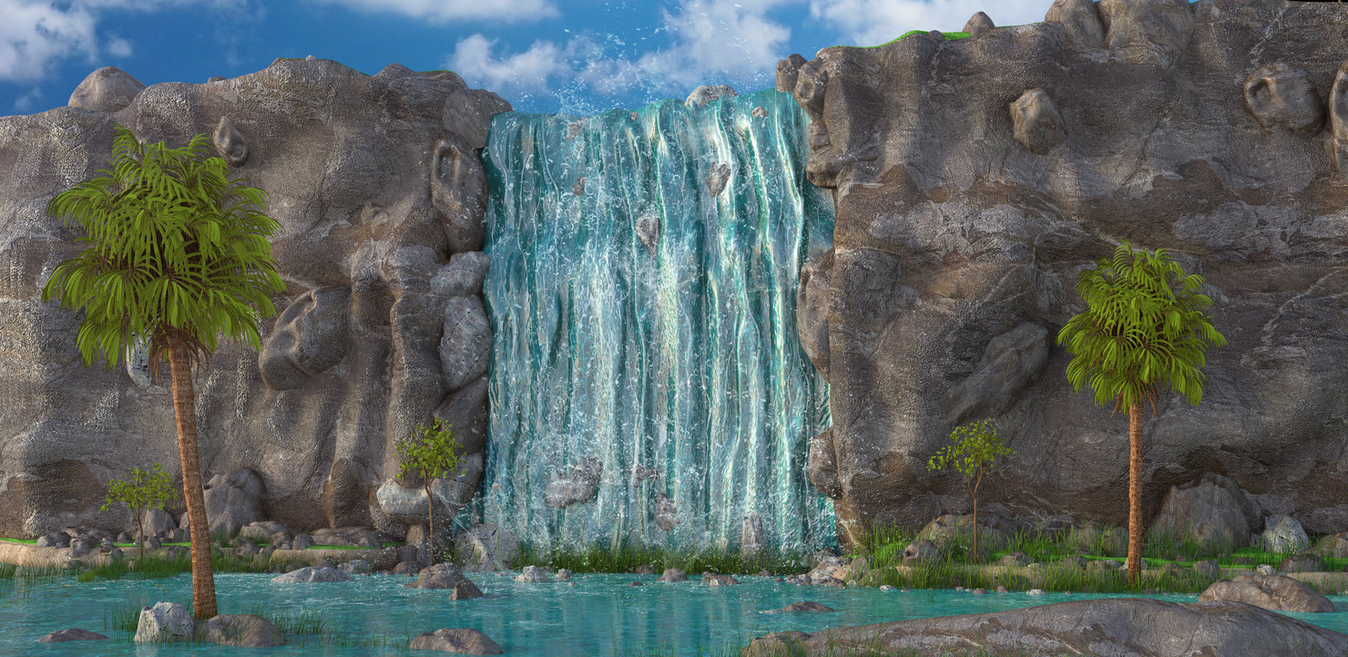 3D waterfall water fall - TurboSquid 1296559