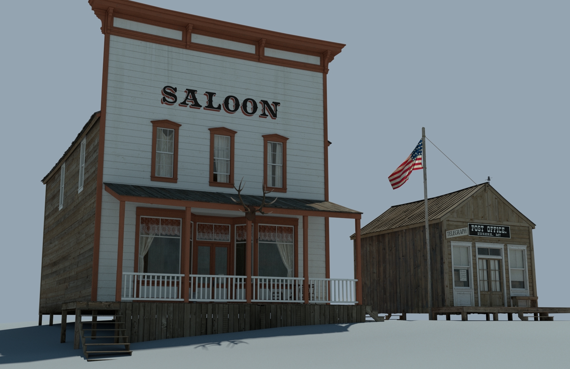 Frontier saloon 3D model - TurboSquid 1297432