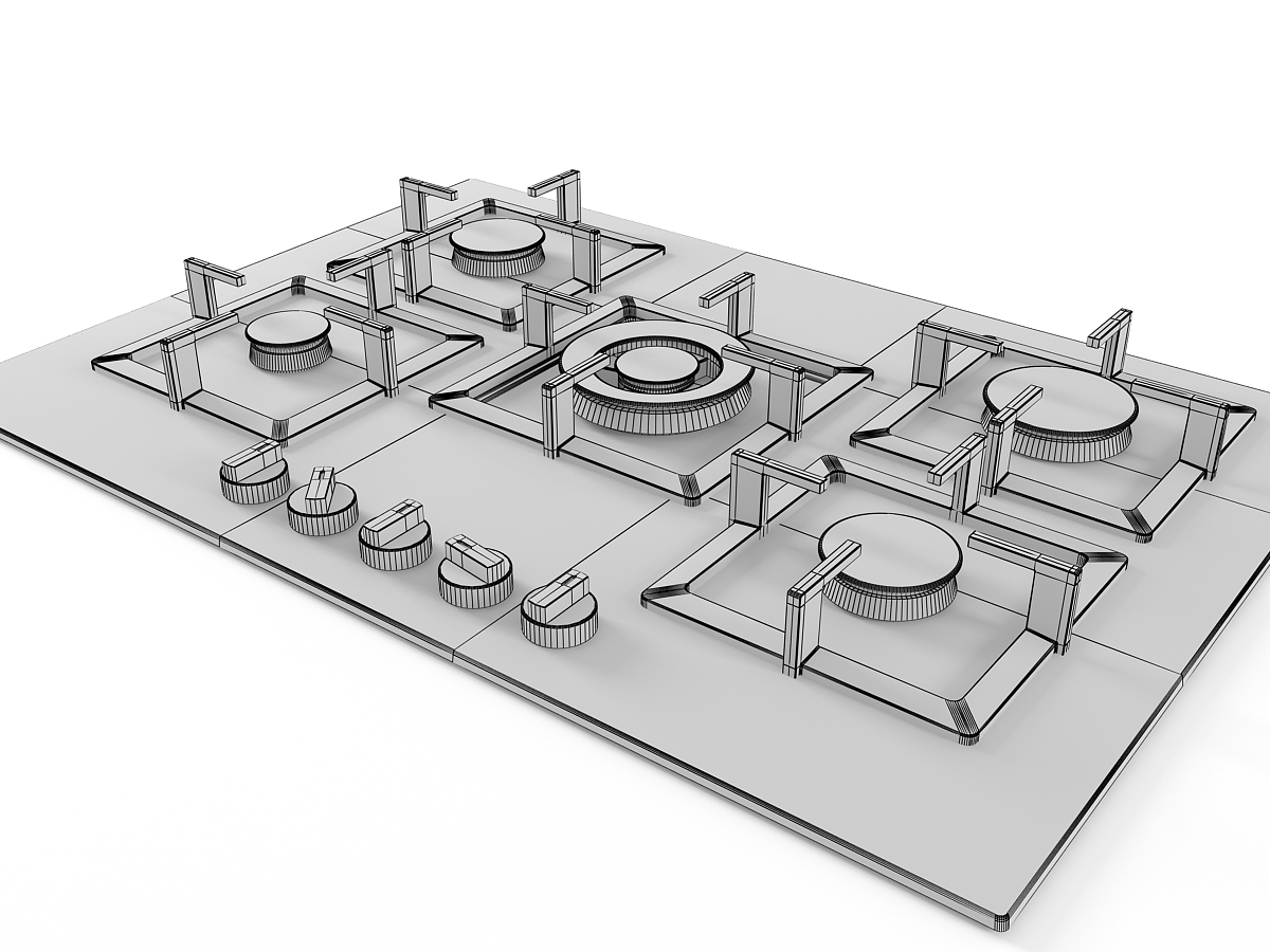 Kitchen cooktop 3D model - TurboSquid 1297610