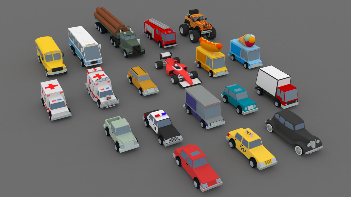 3D low-poly cars - TurboSquid 1297836