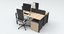 3D dual desk unit model - TurboSquid 1297857