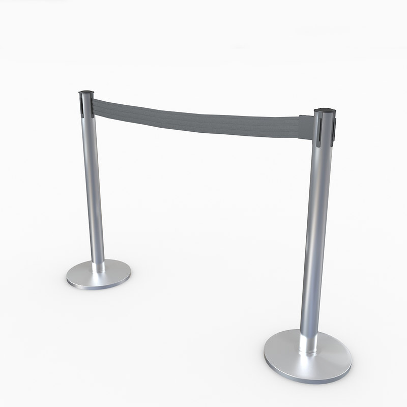 Airport stanchions metal short 3D model - TurboSquid 1298459