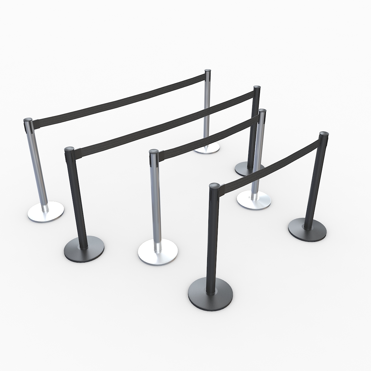 3D airport stanchions model - TurboSquid 1298771