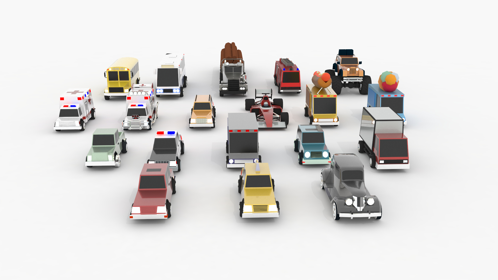 Cartoon cars pack pro model - TurboSquid 1298874