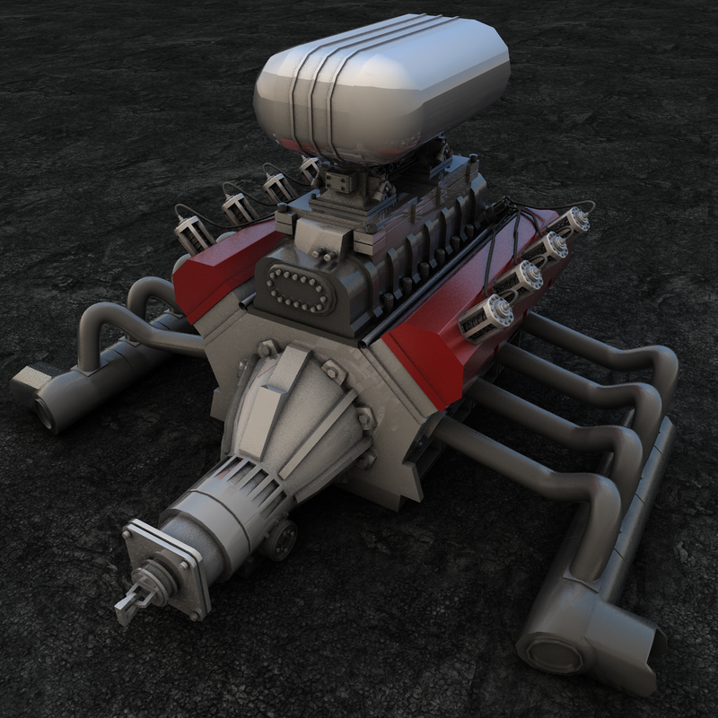 Hot rod engine 3D - TurboSquid 1299015