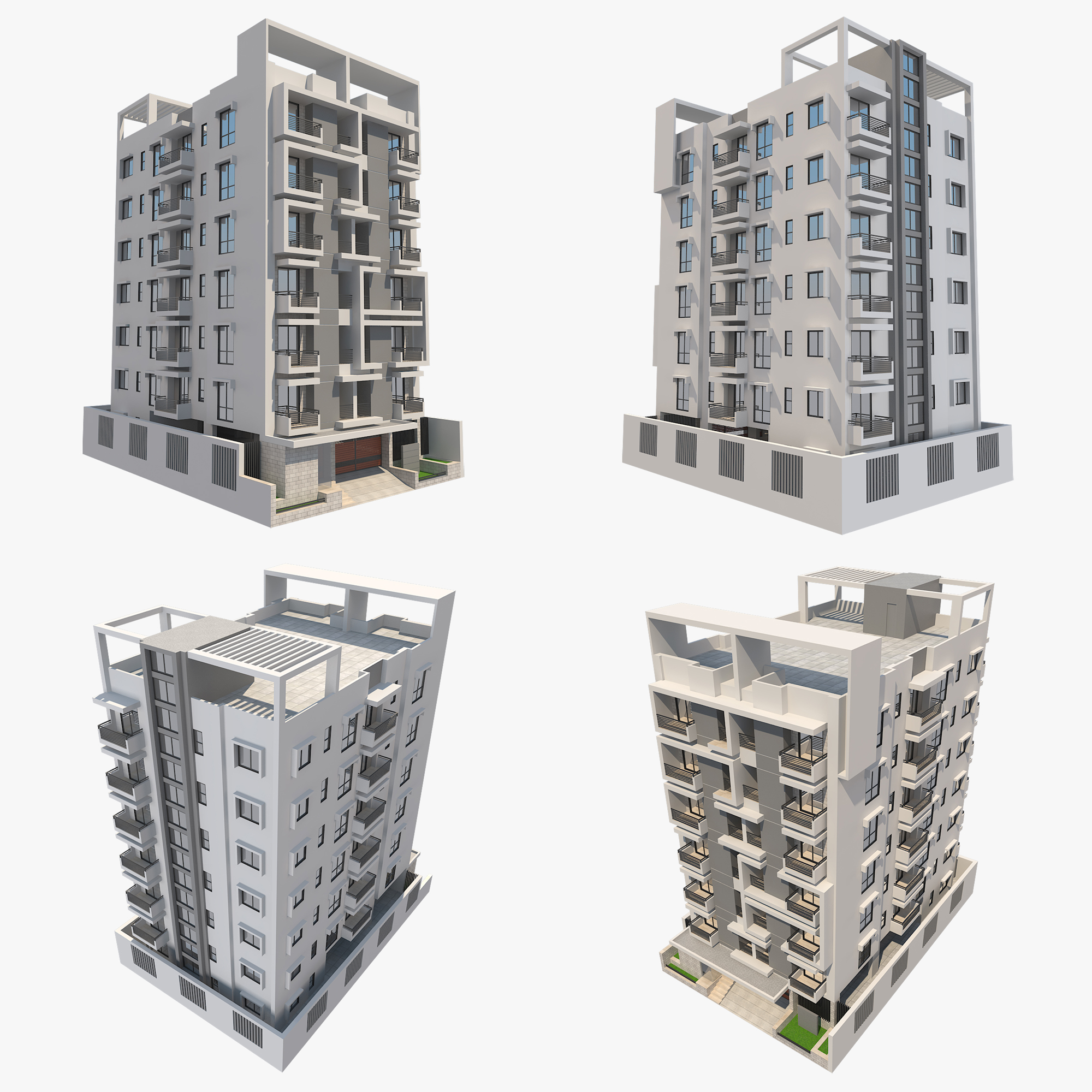 Apartment building 3D - TurboSquid 1300008