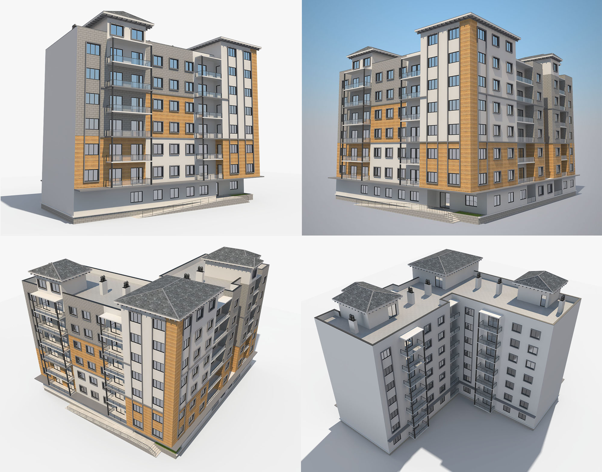 Apartment building 3D - TurboSquid 1300008