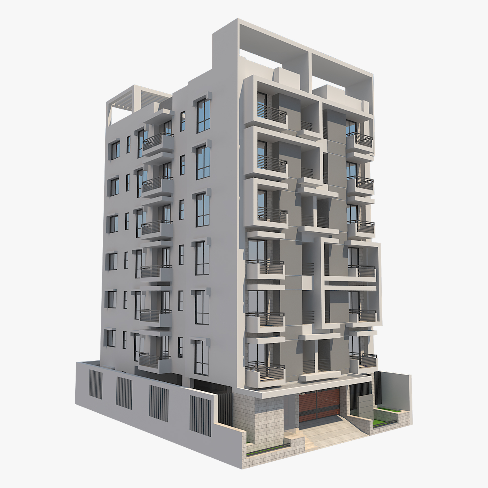 Apartment building 3D - TurboSquid 1300008