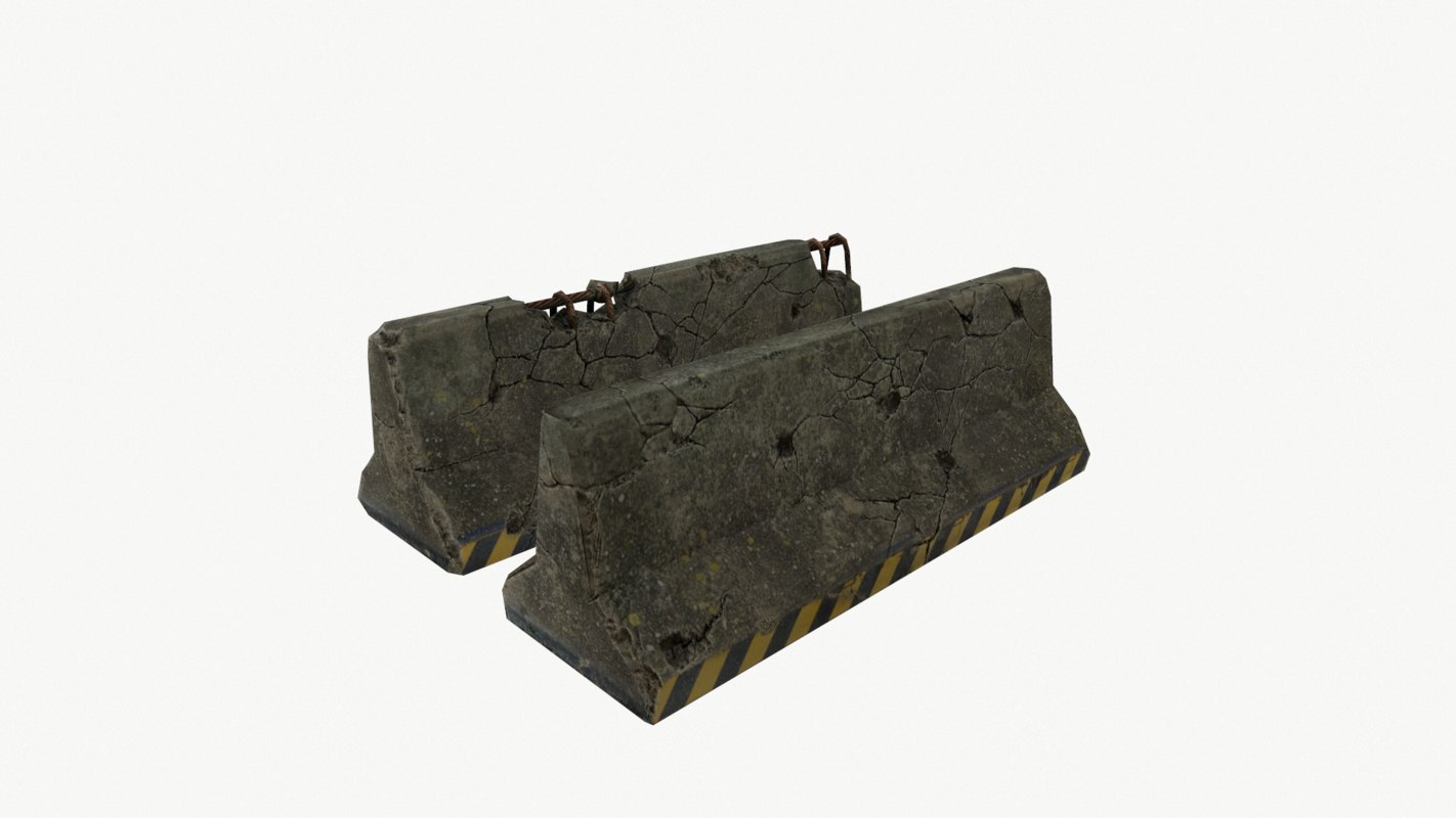 Concrete roadblock 3D - TurboSquid 1300122