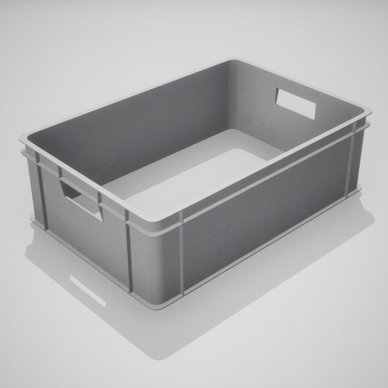 Plastic stacking box gray 3D - TurboSquid 1300583