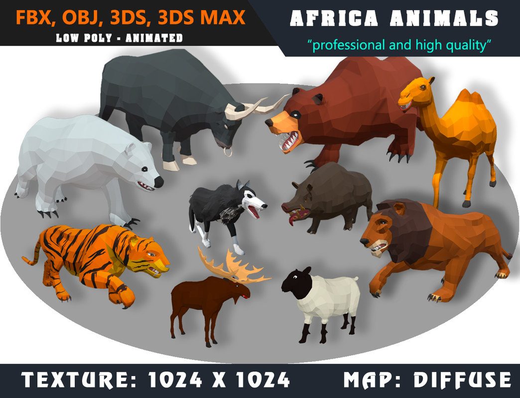 3D animals cartoon - - TurboSquid 1301126