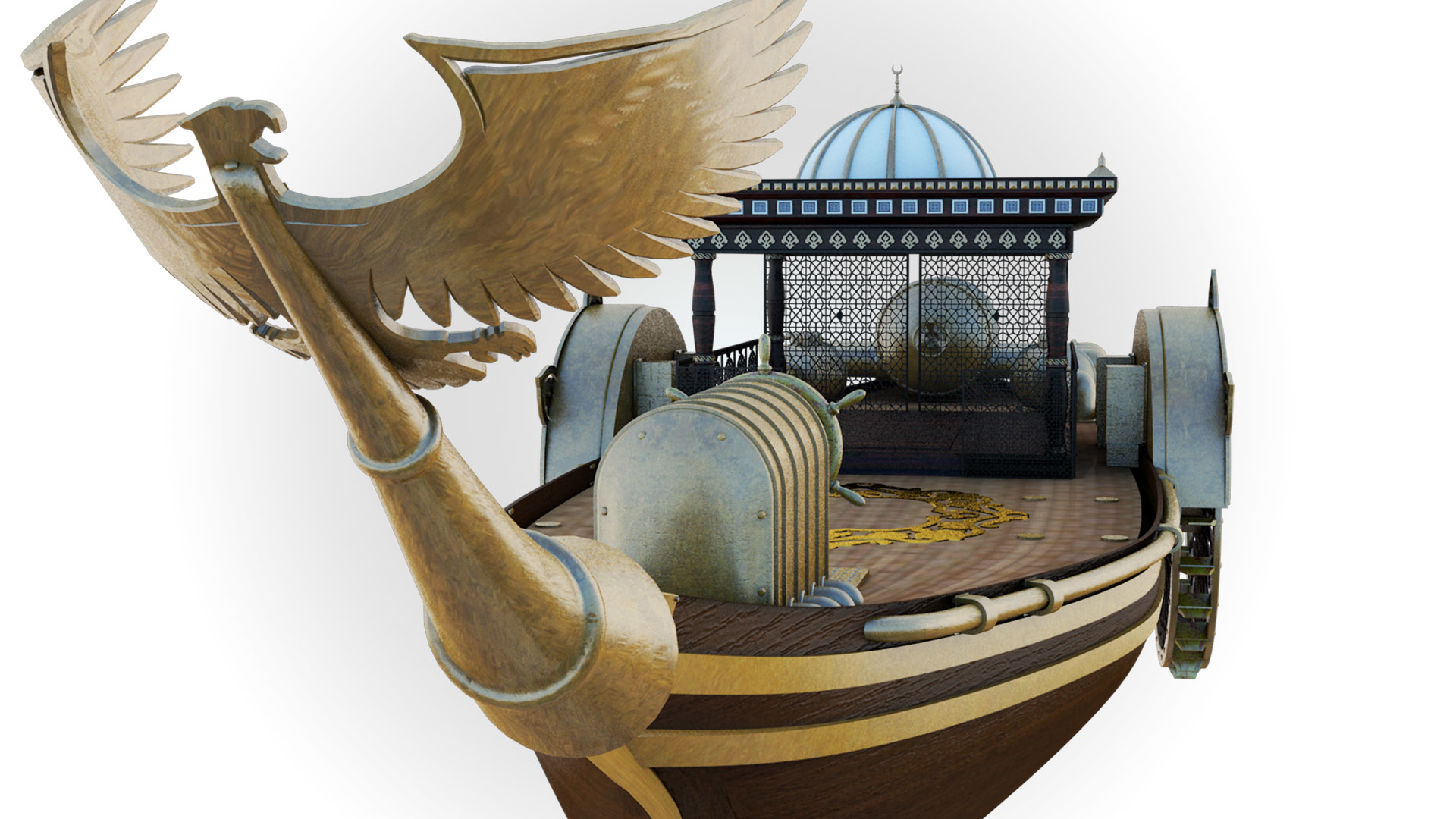 Ottoman boat steampunk model - TurboSquid 1301129