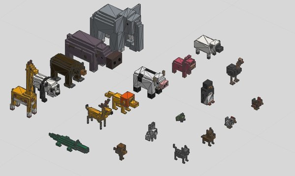 3D model voxel animals - TurboSquid 1301280