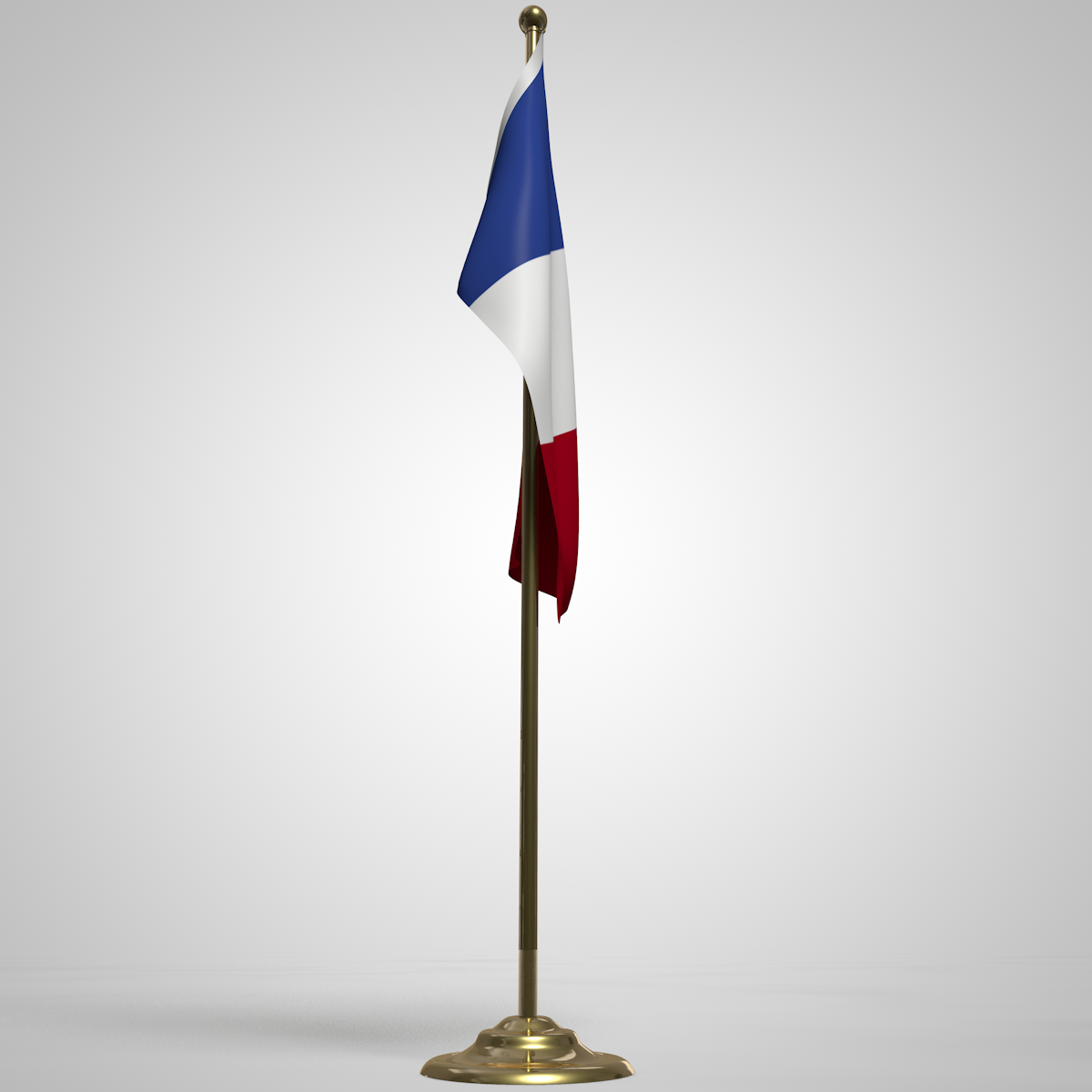 French flag pole 3D model - TurboSquid 1301318