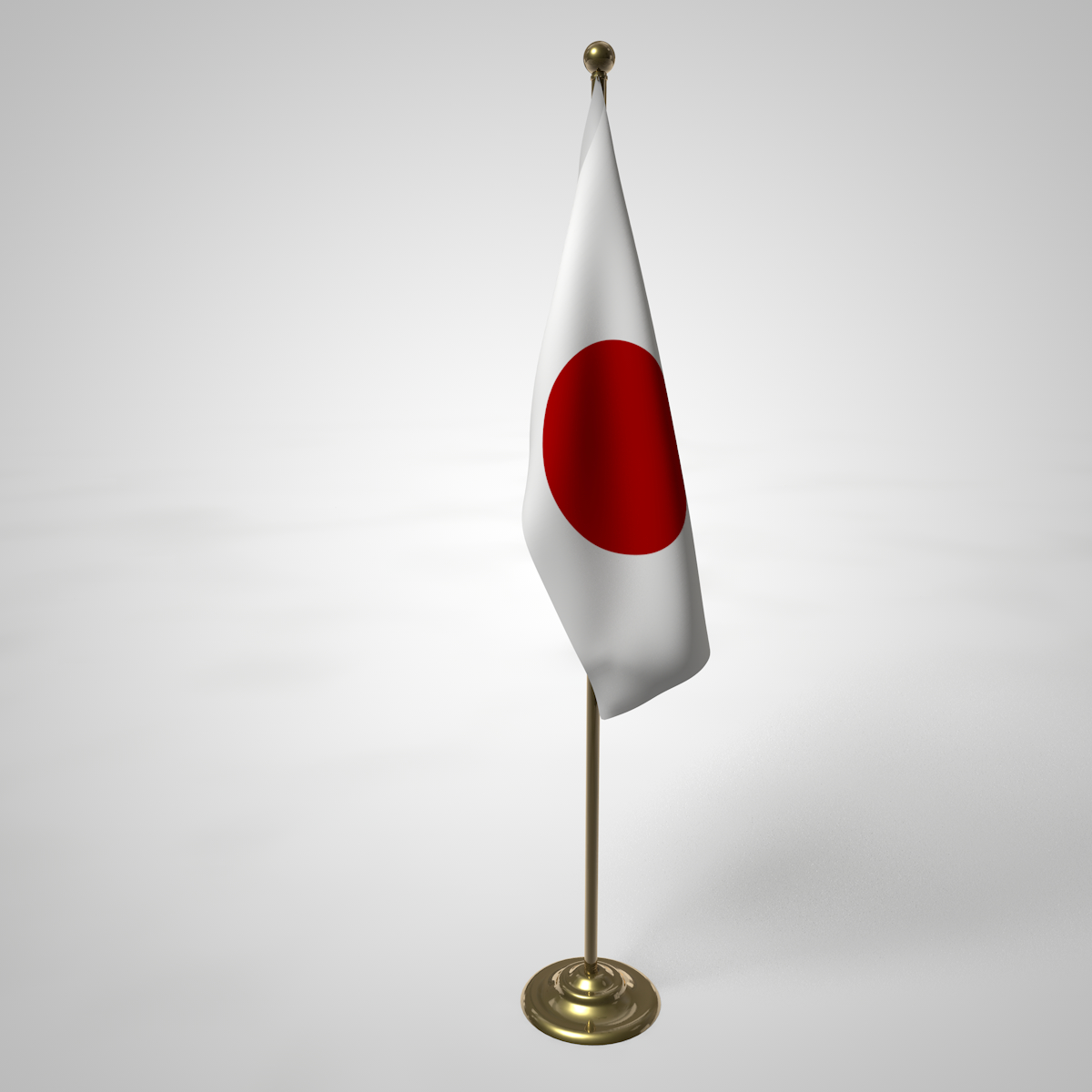 Japanese flag pole 3D model - TurboSquid 1301378