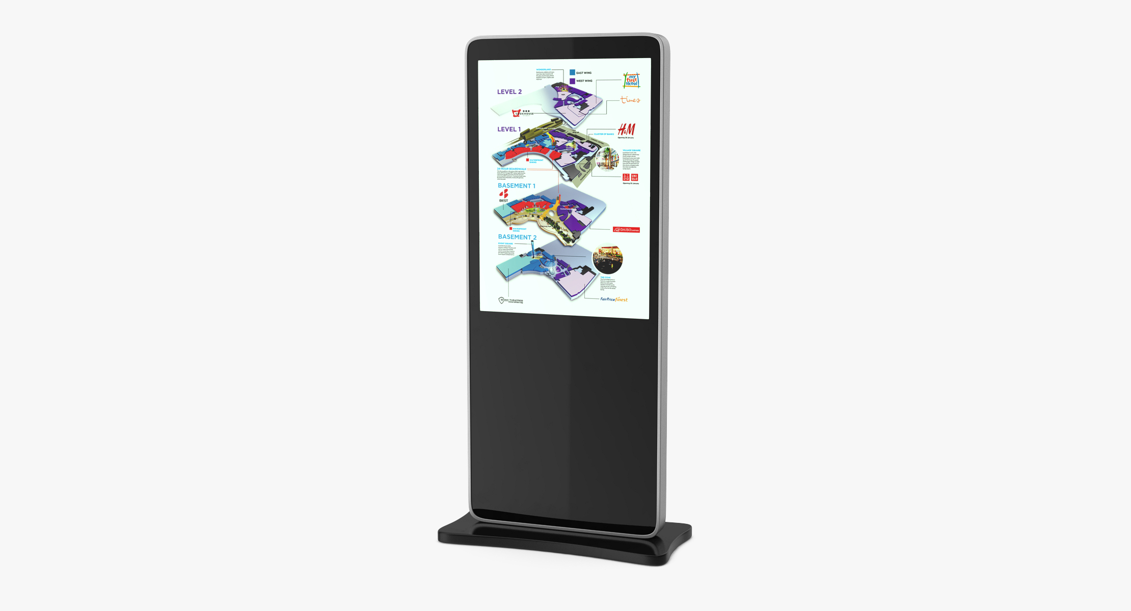3D electronic kiosks banner stands model - TurboSquid 1301644