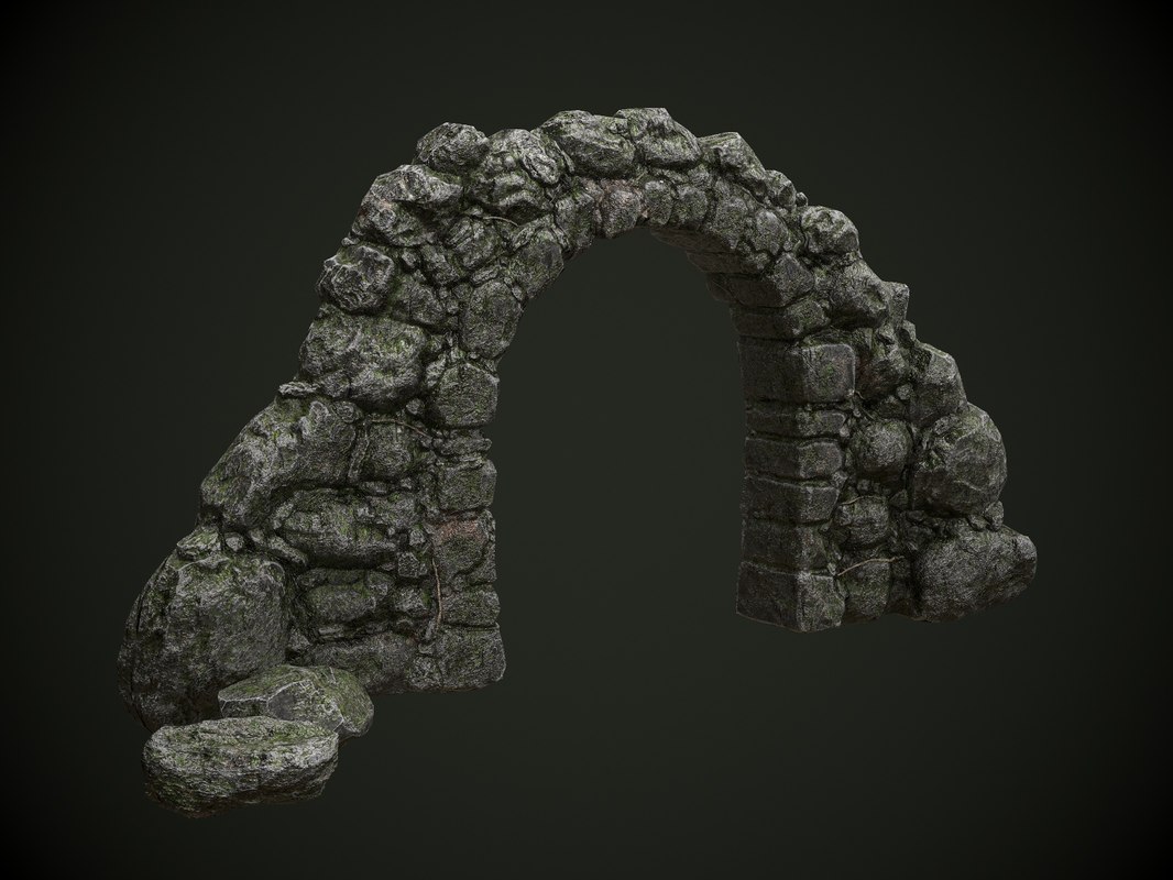 3D mossy stone arch games model - TurboSquid 1302009