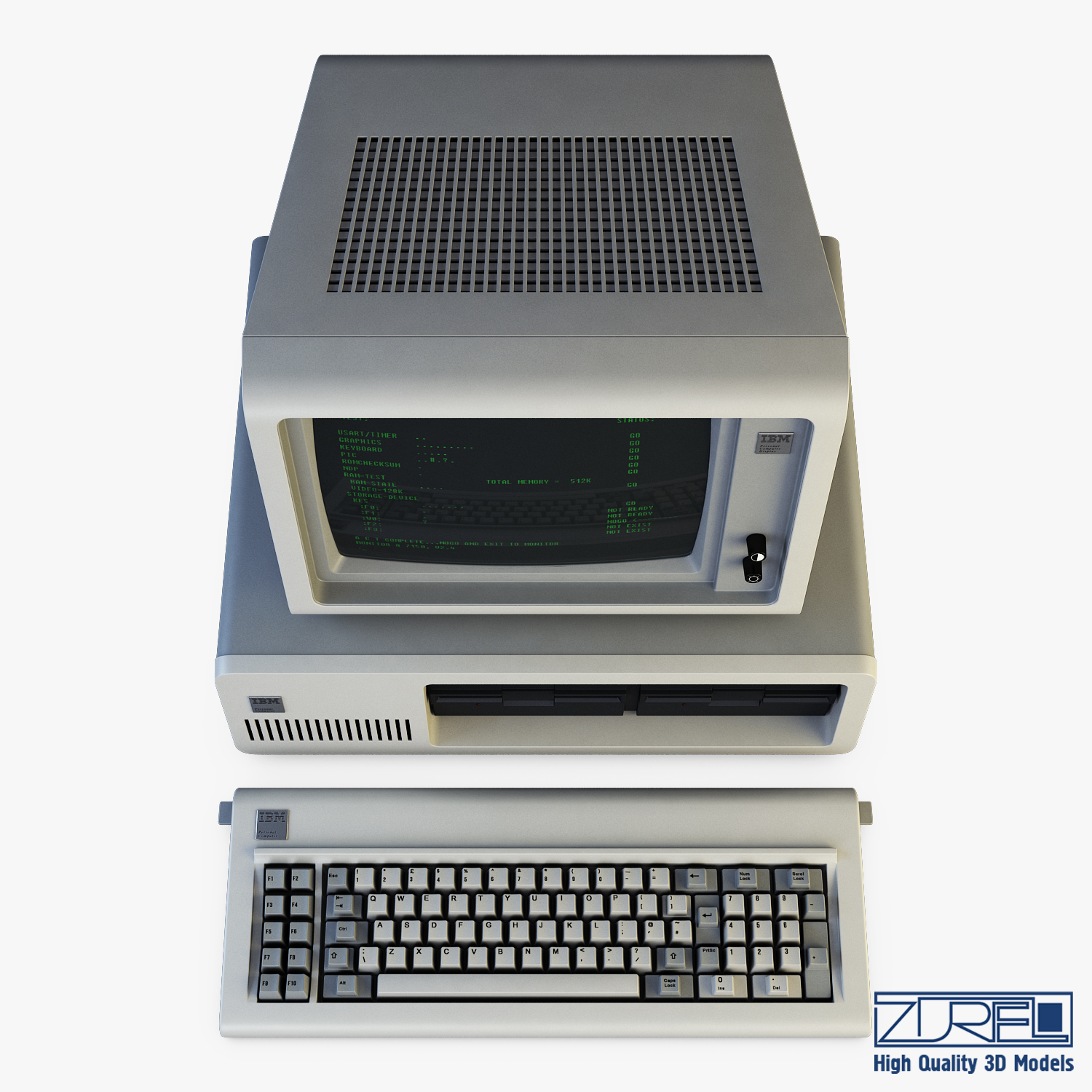 3D model ibm 5150 personal computer keyboard - TurboSquid 1302363