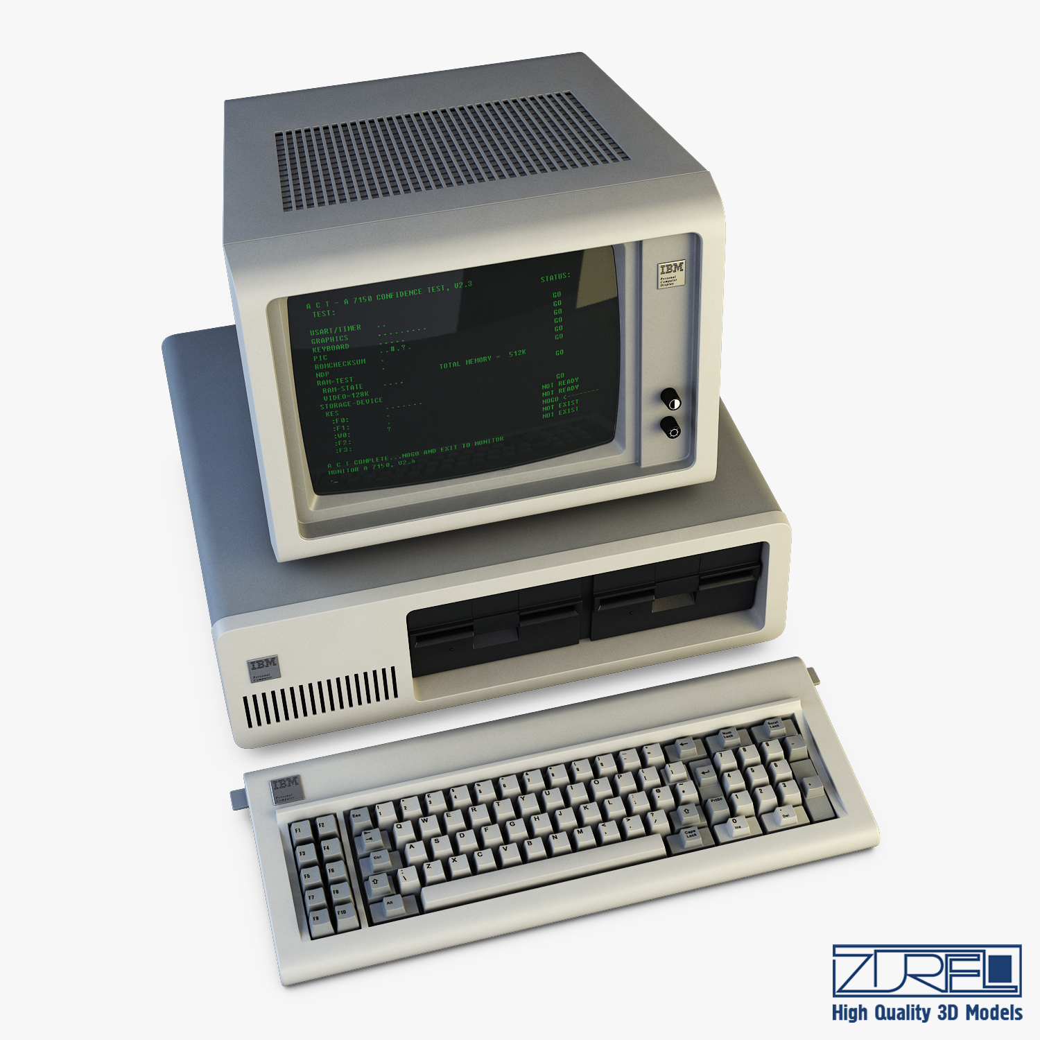 3D model ibm 5150 personal computer keyboard - TurboSquid 1302363