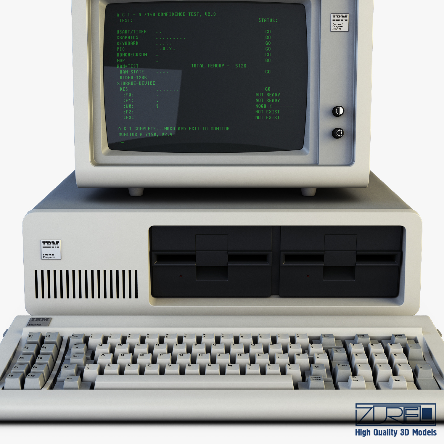 3D model ibm 5150 personal computer keyboard - TurboSquid 1302363