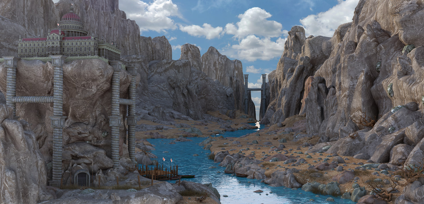 Fantasy river 3D model - TurboSquid 1302506