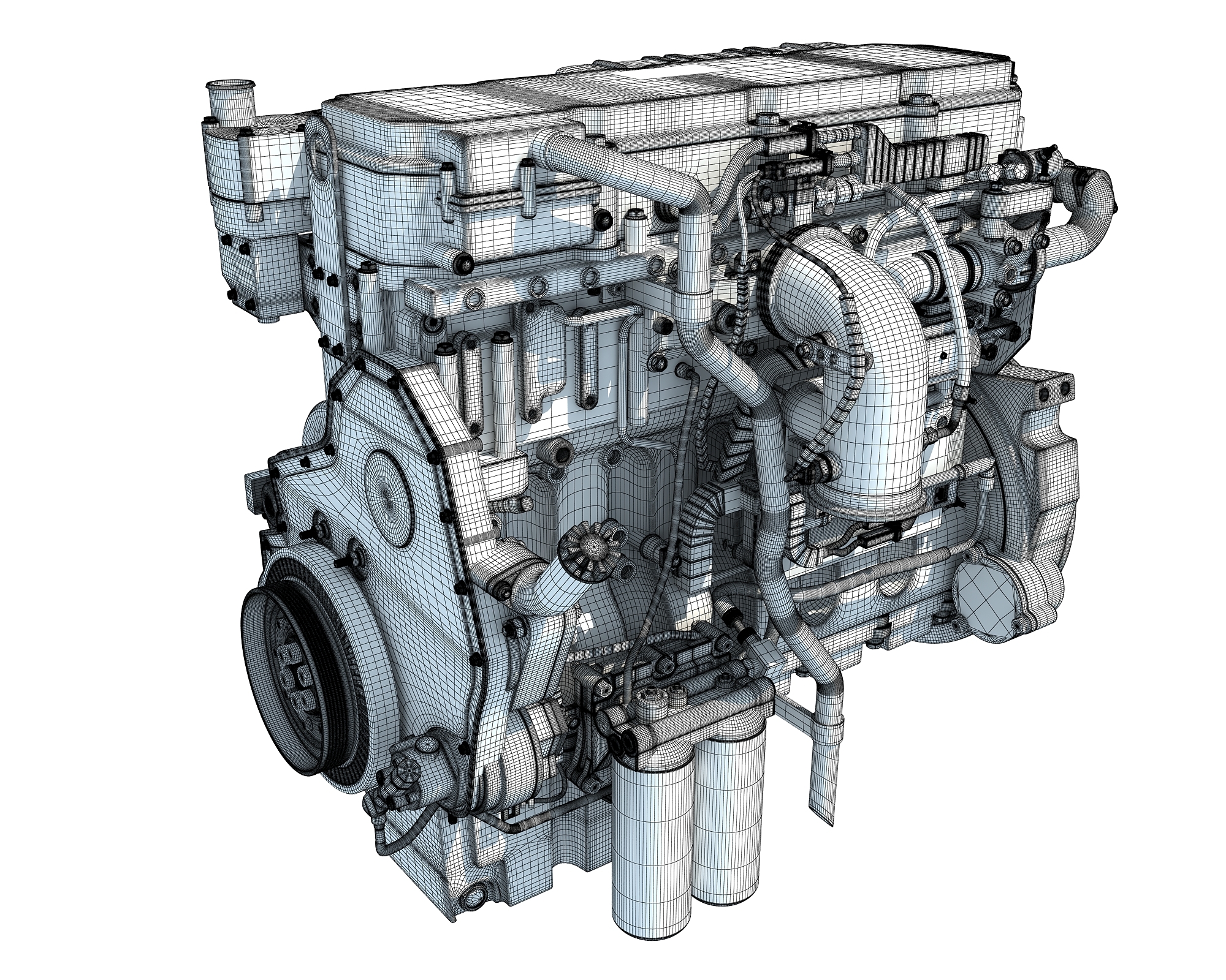 Industrial diesel engine 3D model - TurboSquid 1302509