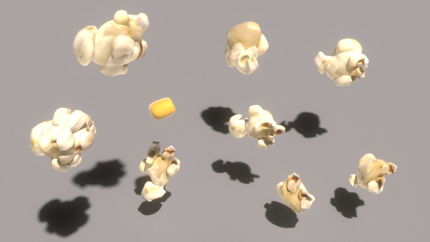 3D corn popcorn model - TurboSquid 1302530