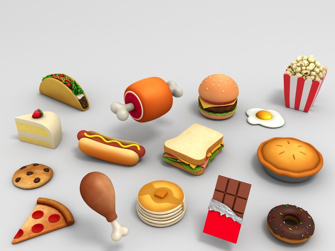 3D model cartoon food pack - TurboSquid 1302664