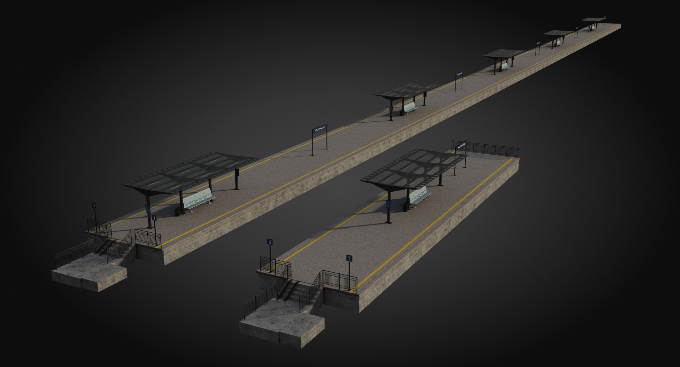 3D railroad platforms rail - TurboSquid 1302844