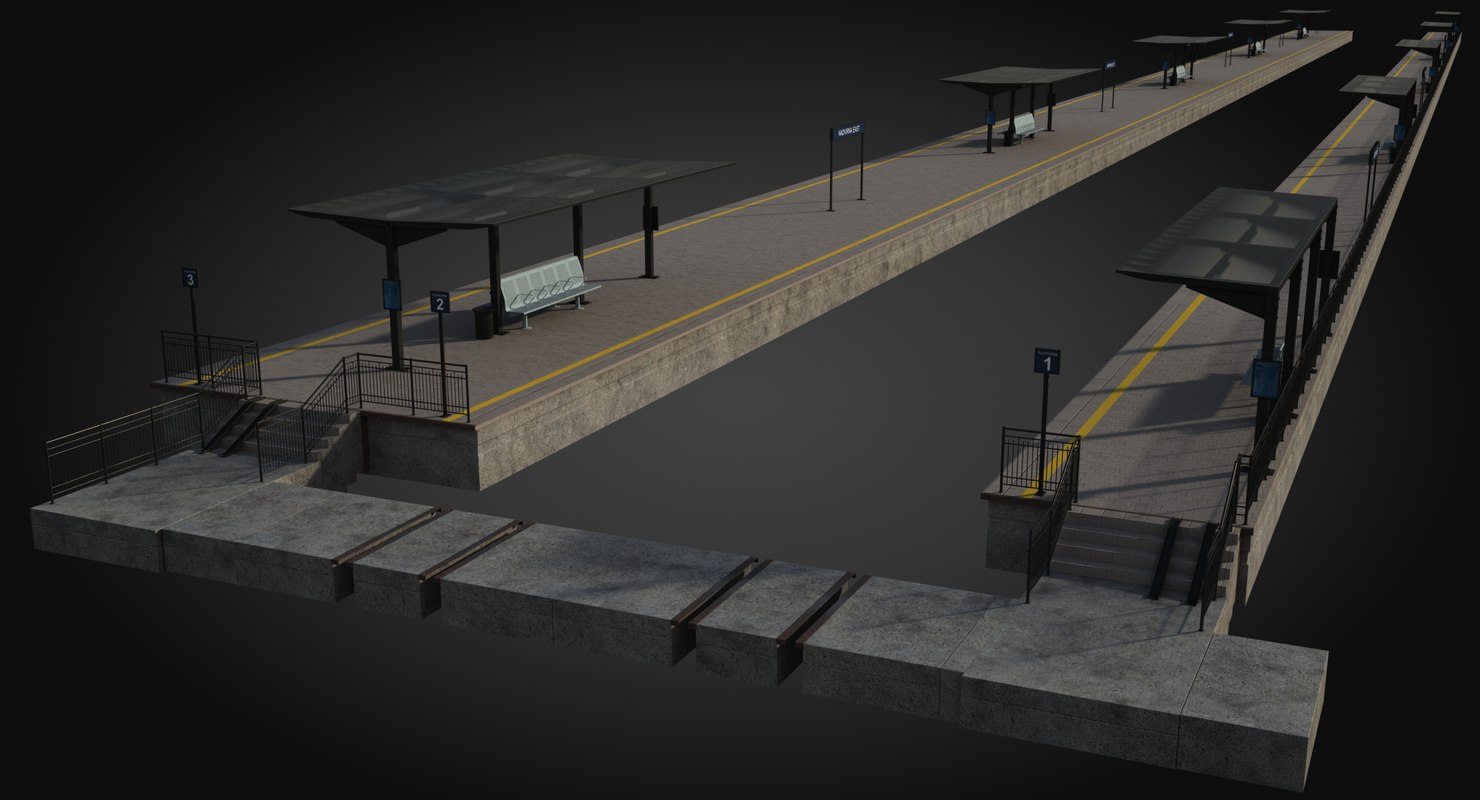 3D railroad platforms rail - TurboSquid 1302844