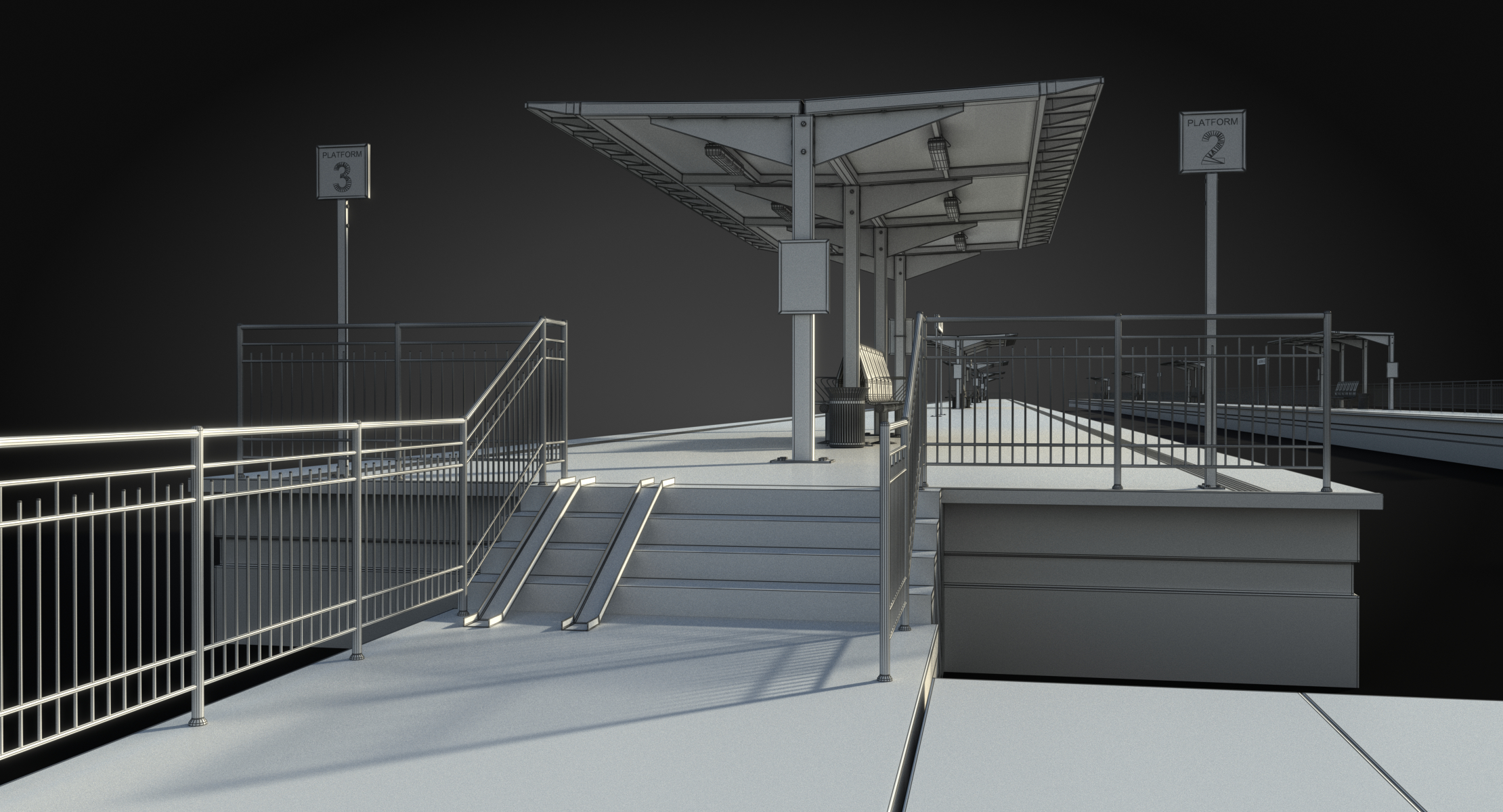 3D railroad platforms rail - TurboSquid 1302844