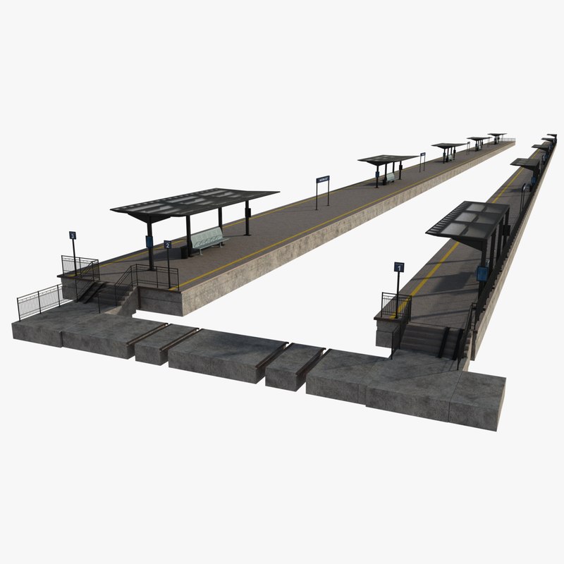 3D railroad platforms rail - TurboSquid 1302844