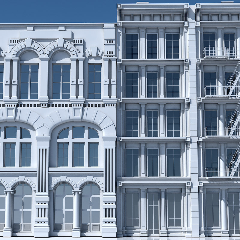 Tenement building facade model - TurboSquid 1302948