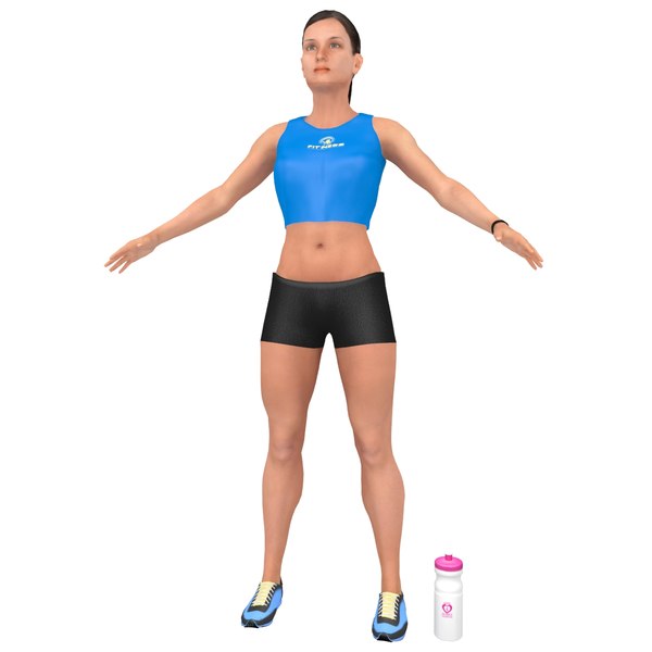 3D fitness female athlete - TurboSquid 1303496