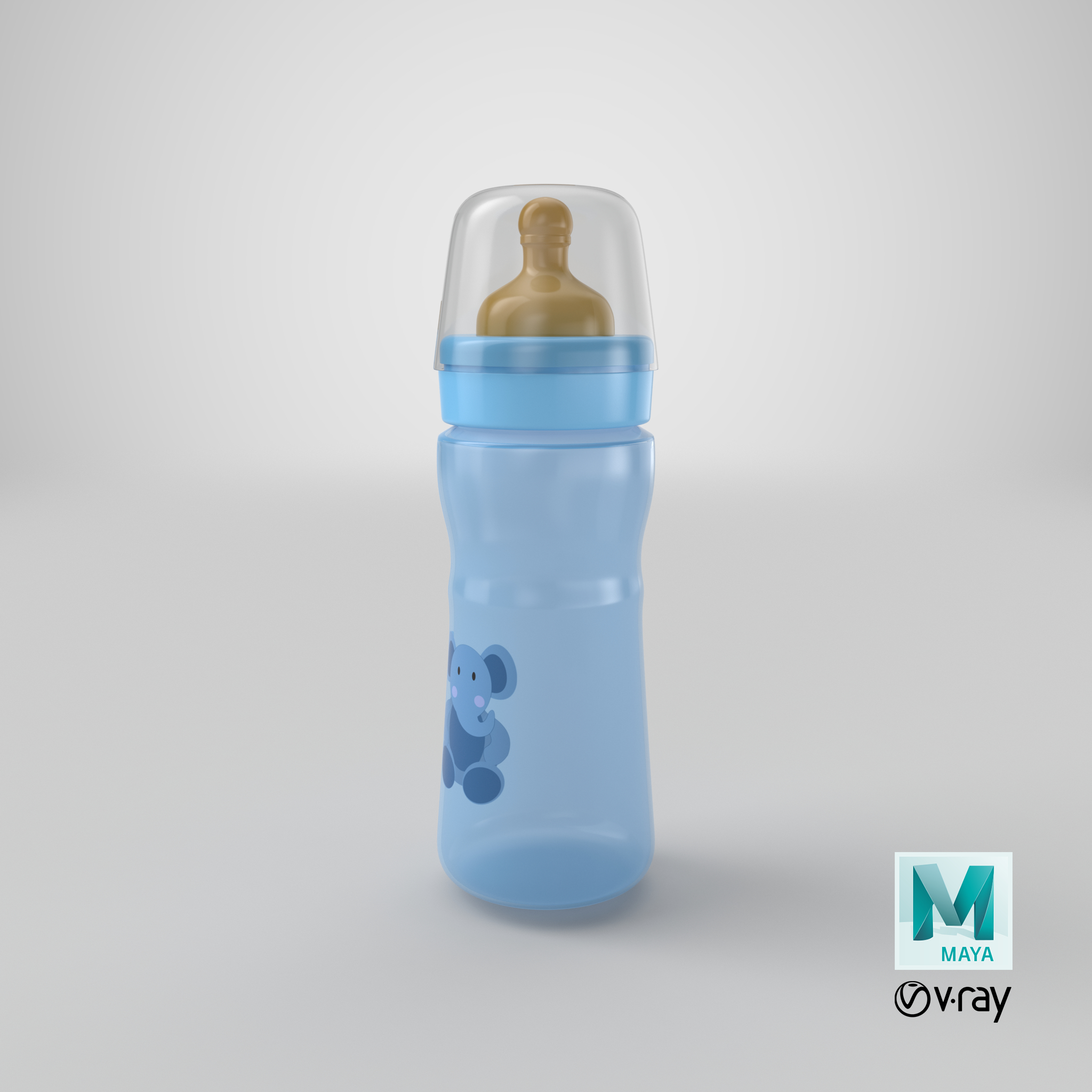 3D baby bottle blue - TurboSquid 1303535