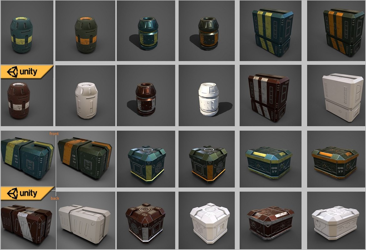 3D sci-fi containers pack model - TurboSquid 1304130