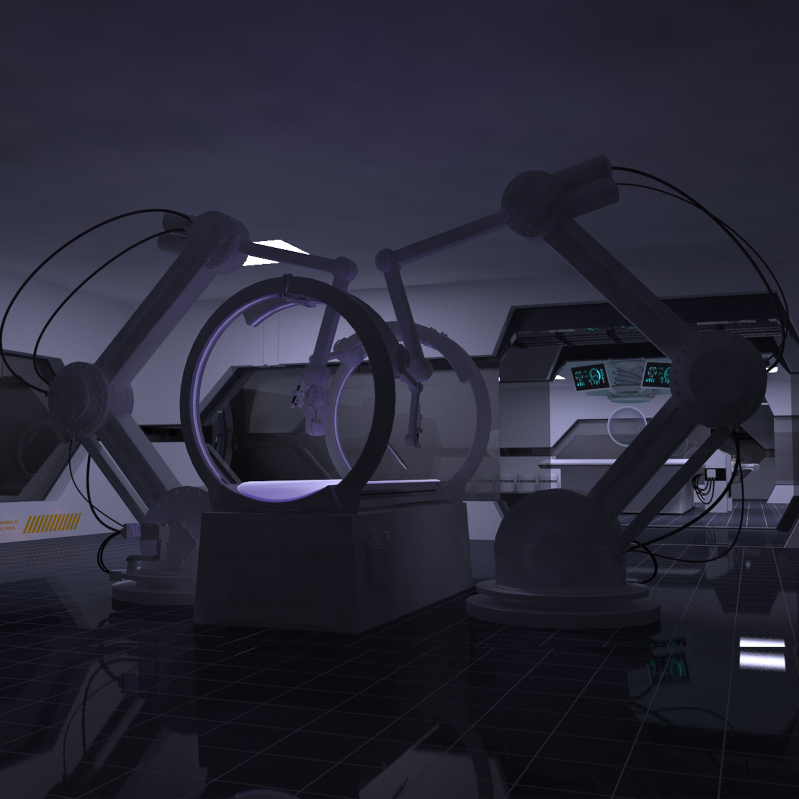 3D laboratory rooms corridor - TurboSquid 1304458