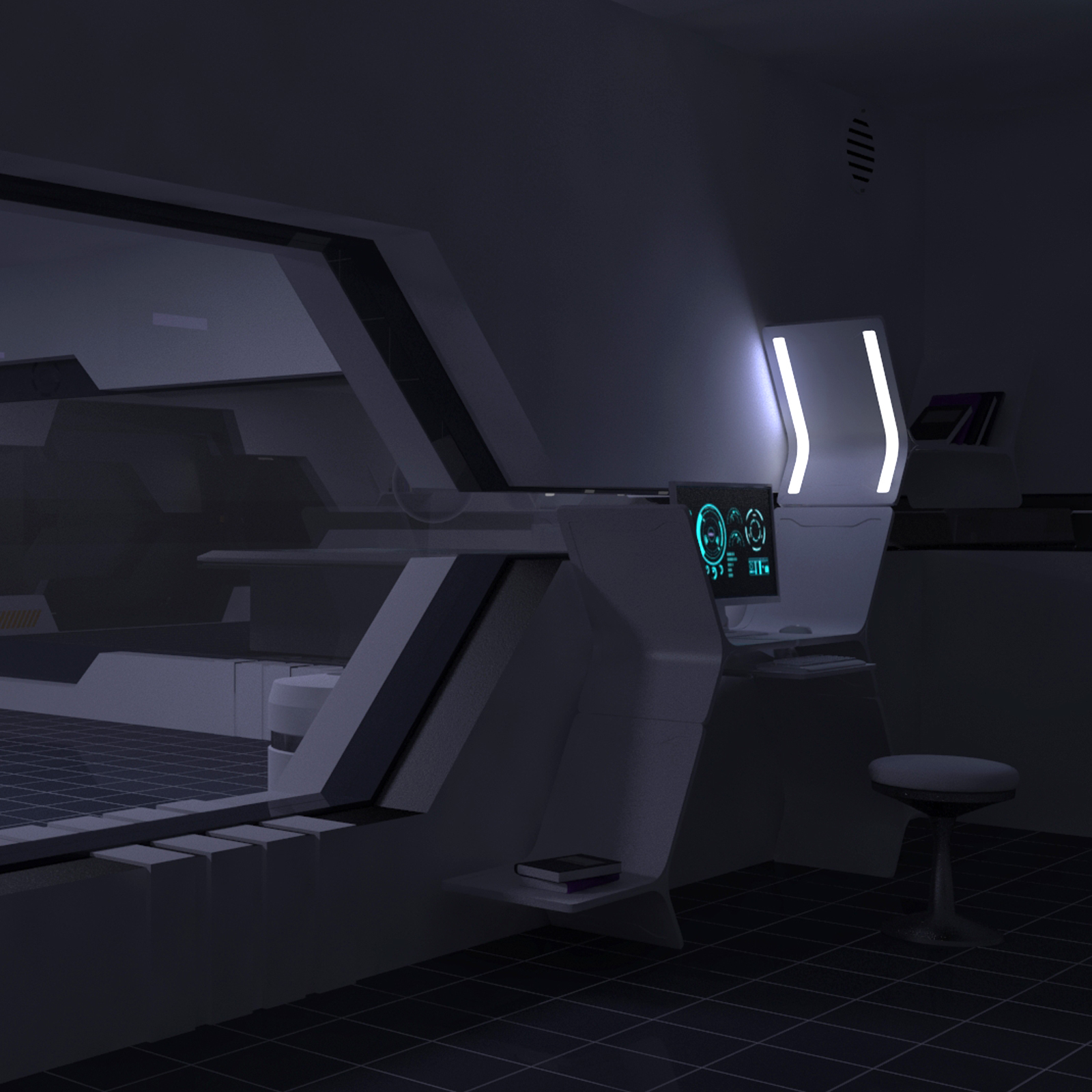 3D laboratory rooms corridor - TurboSquid 1304458