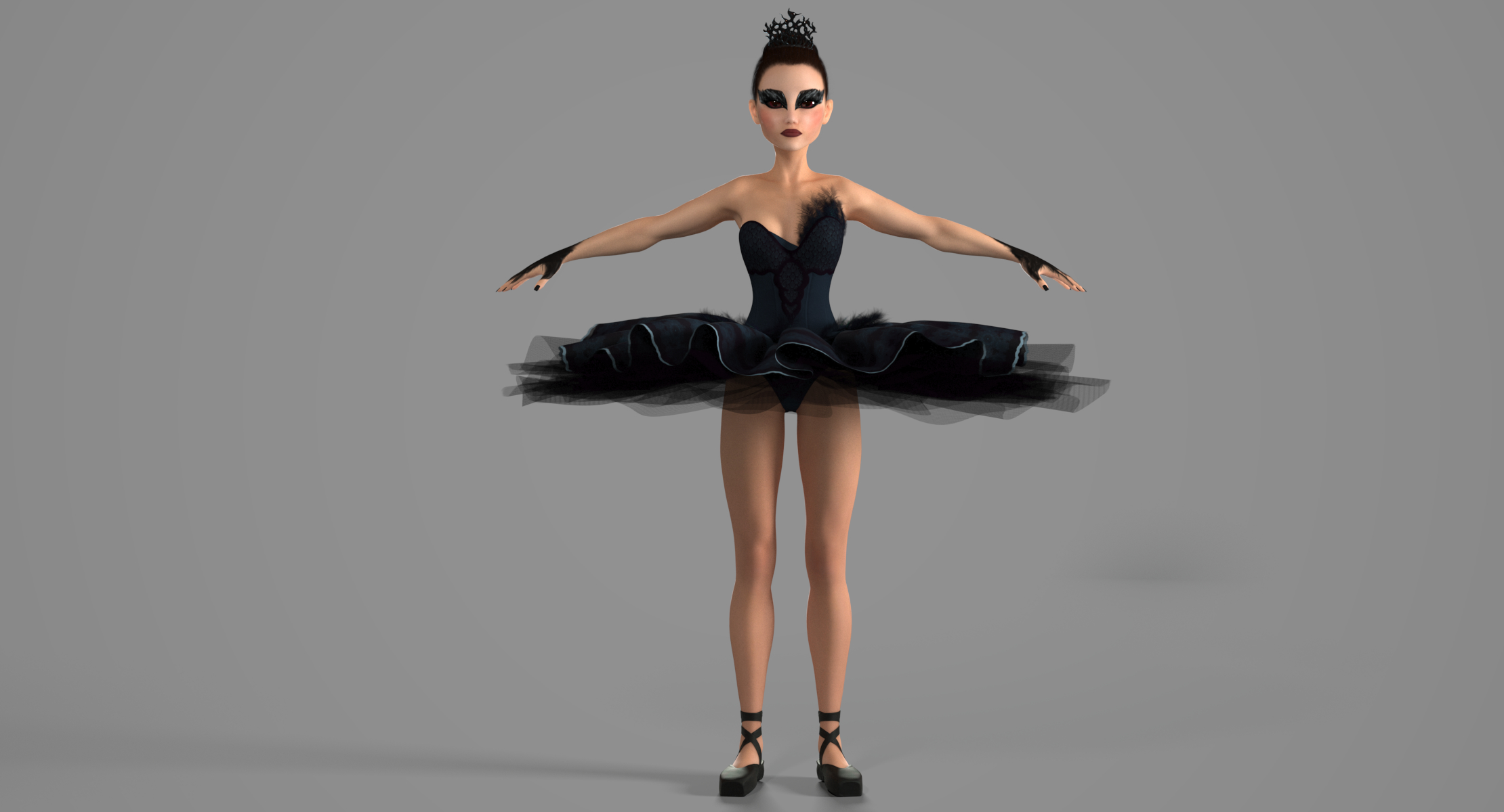 Ballerina black swan rig model - TurboSquid 1304691