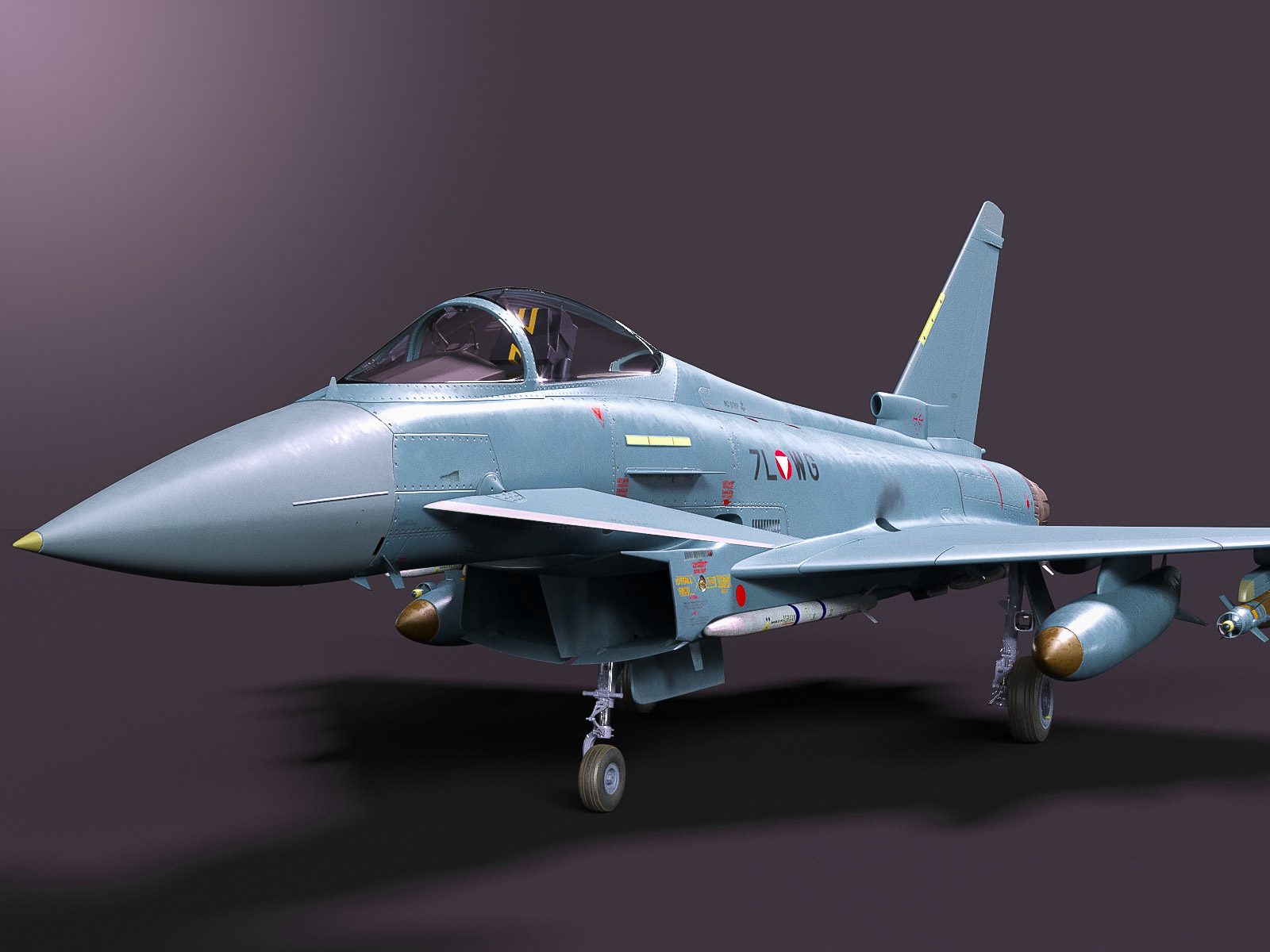 Eurofighter typhoon fighter rigged 3D model - TurboSquid 1305234