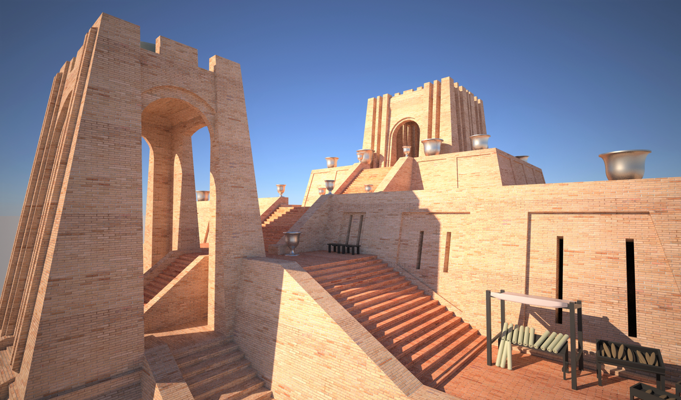 3D sumerian ziggurat ur model - TurboSquid 1305486