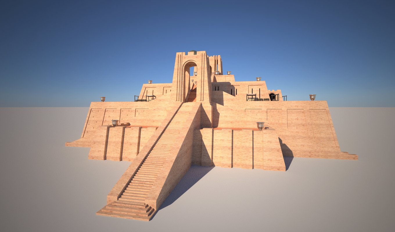 3D sumerian ziggurat ur model - TurboSquid 1305486