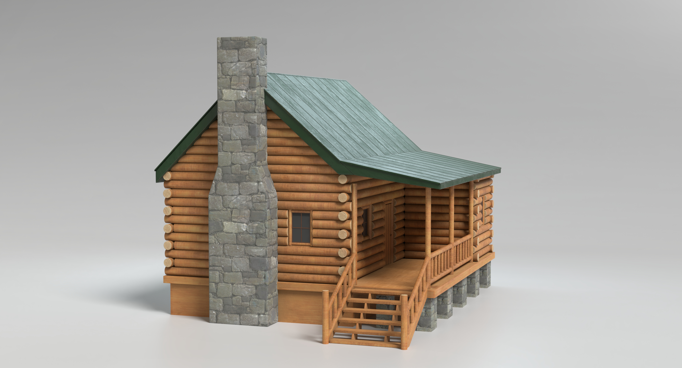 Log cabin 3D model - TurboSquid 1306070