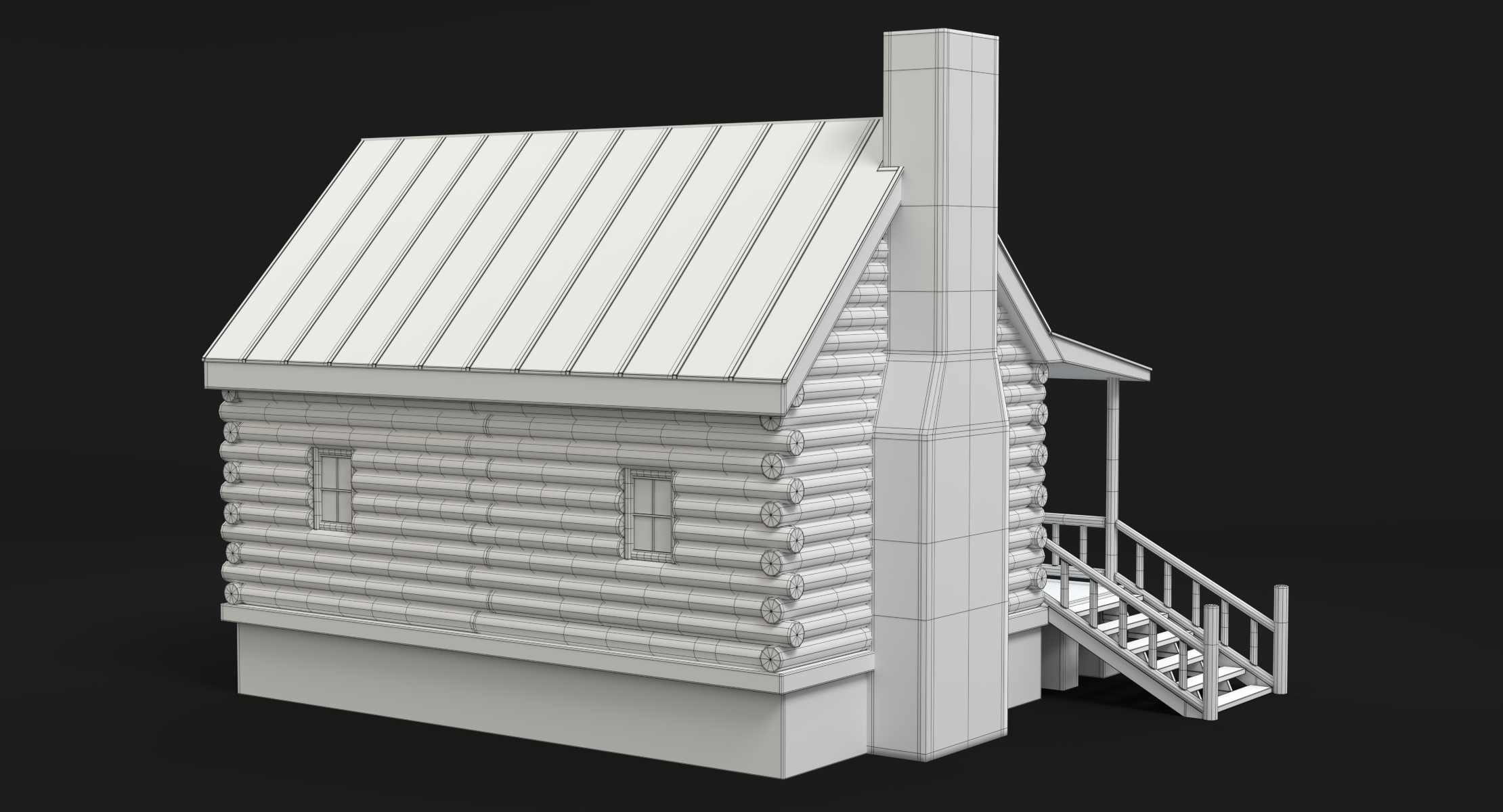 Log cabin 3D model - TurboSquid 1306070