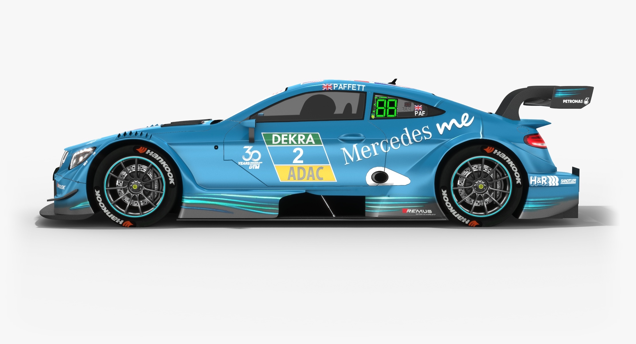 梅赛德斯-AMG C63 DTM＃2 Gary Paffett 2018年赛季3D模型 - TurboSquid 1306330