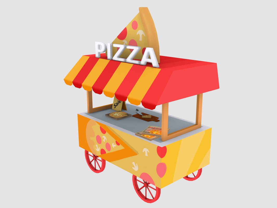 3D stylized pizza cart - TurboSquid 1306856
