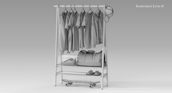 Realistic clothes rack 3D model - TurboSquid 1307136