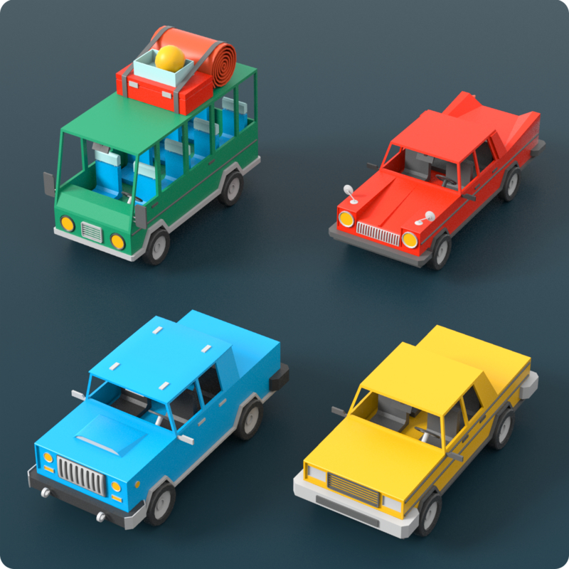 3D model cartoon car - TurboSquid 1307257