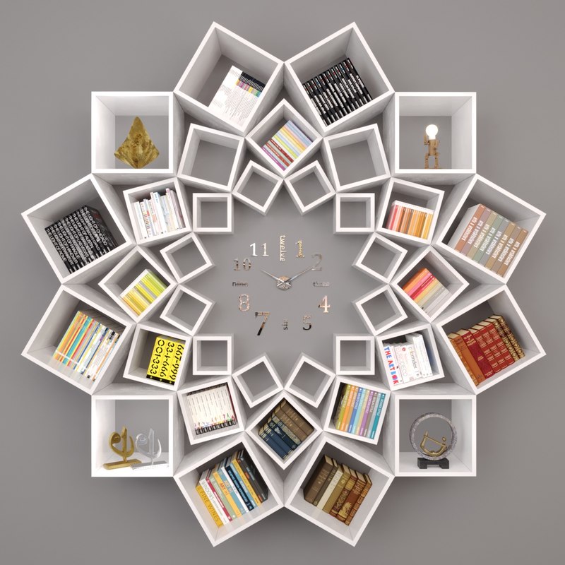 Decorative bookshelf 3D model - TurboSquid 1307271