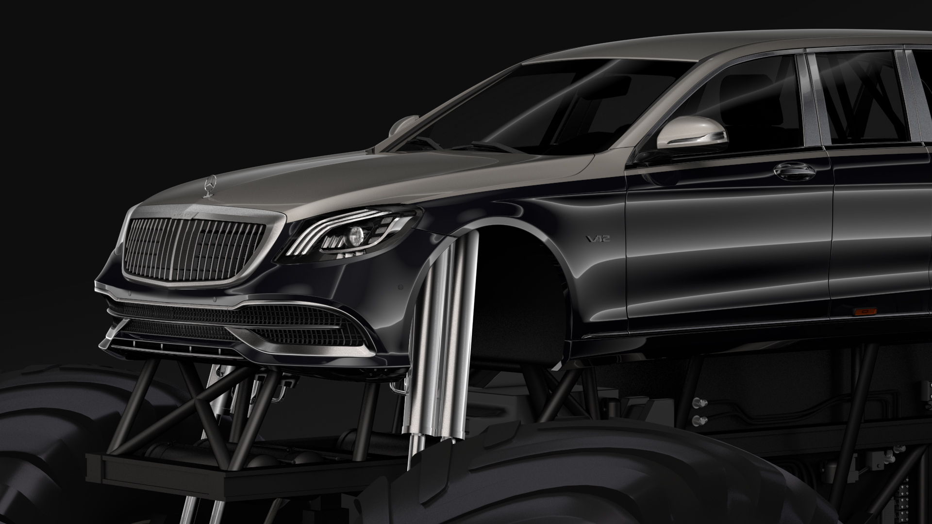 3D monster truck mercedes maybach model - TurboSquid 1307597